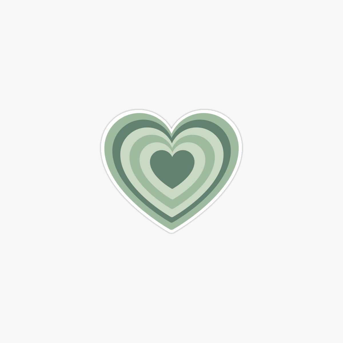 Onim Sage Green Heart Sticker, Phone Decal Water Bottle Stickers Car ...