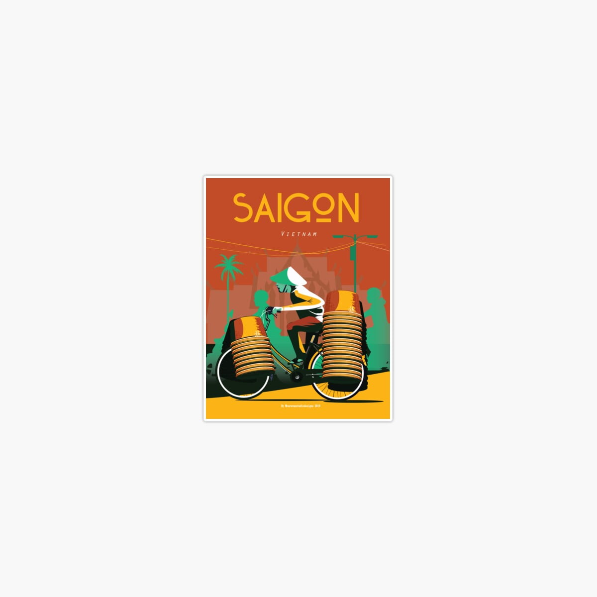 Onim Saigon City Retro Poster - Vietnam Art Print | Travel Poster ...