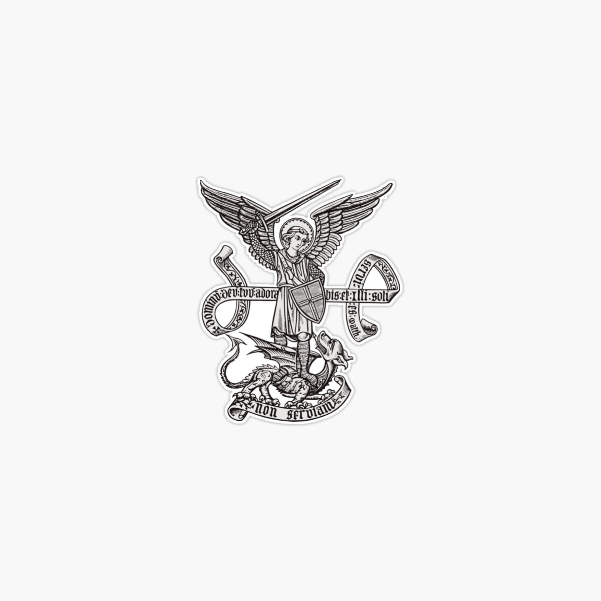 Onim Saint St Michael Catholic Archangel Angel Defender Sticker, Phone ...