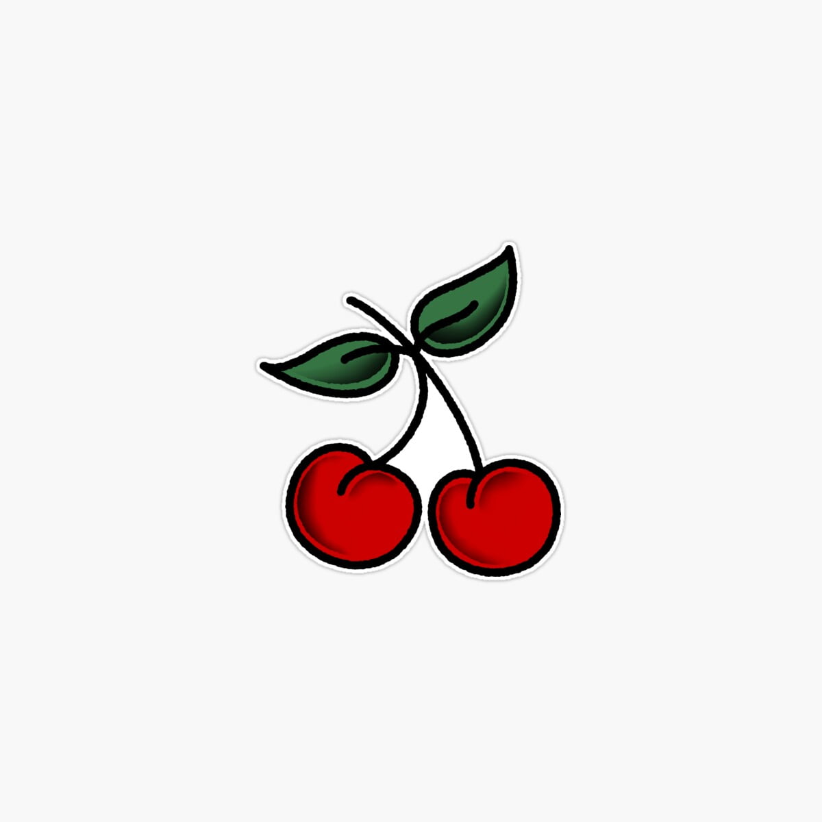 Onim Salty-Dog American Traditional Folk Art Cherries Sticker, Phone ...