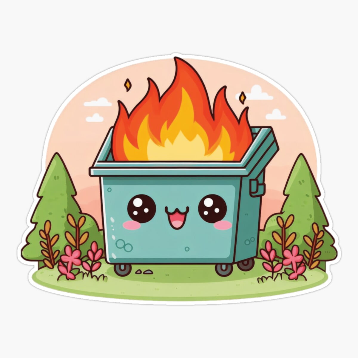 Onim Salty-Dog American Traditional Red Demon Skull Sticker, Phone ...