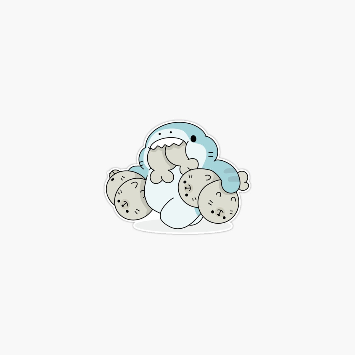 Onim Samezu Eating Seals Sticker, Phone Decal Water Bottle Stickers Car ...