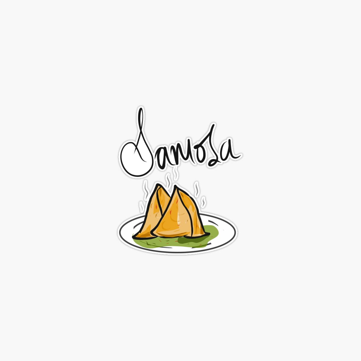 Onim Samosa And Chutney Sticker, Phone Decal Water Bottle Stickers Car ...