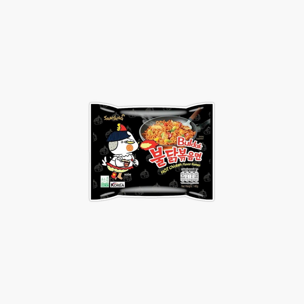 Onim Samyang Hot Chicken Flavor Ramen Noodles Soup Sticker Sticker ...
