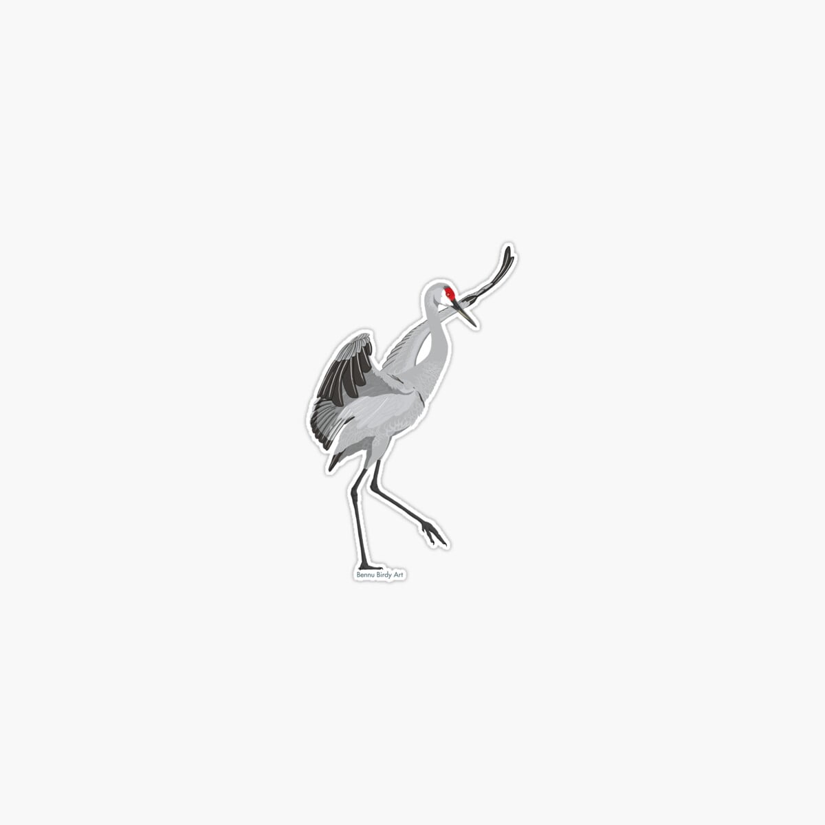 Onim Sandhill Crane Sticker, Phone Decal Water Bottle Stickers Car ...