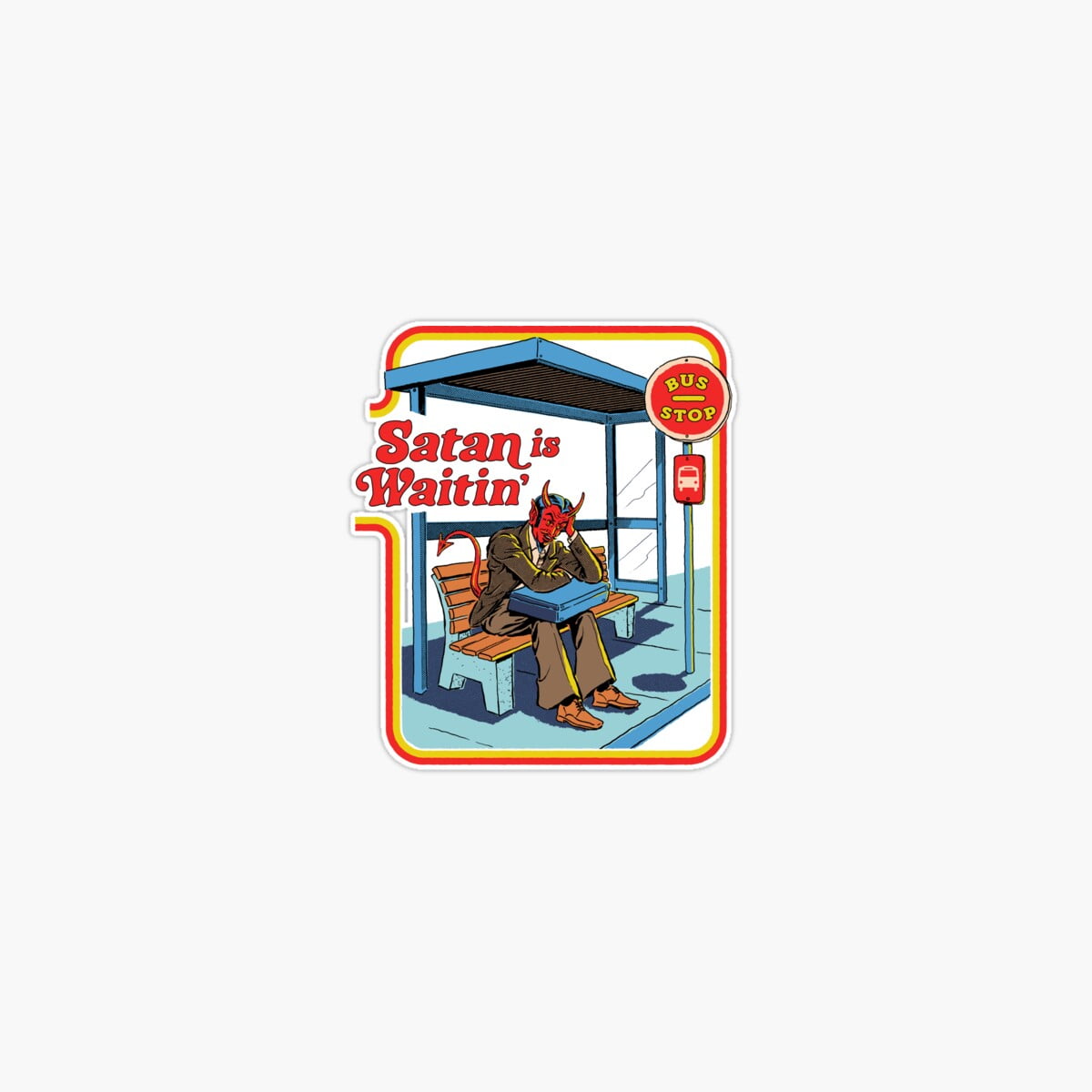 Onim Satan Is Waitin' Sticker, Phone Decal Water Bottle Stickers Car ...