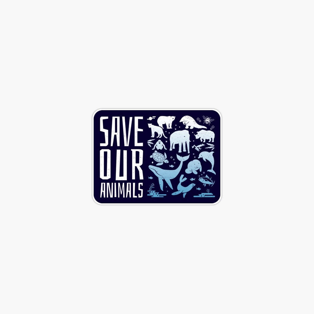 Onim Save Our Animals - Endangered Animals Of The World Sticker, Phone ...