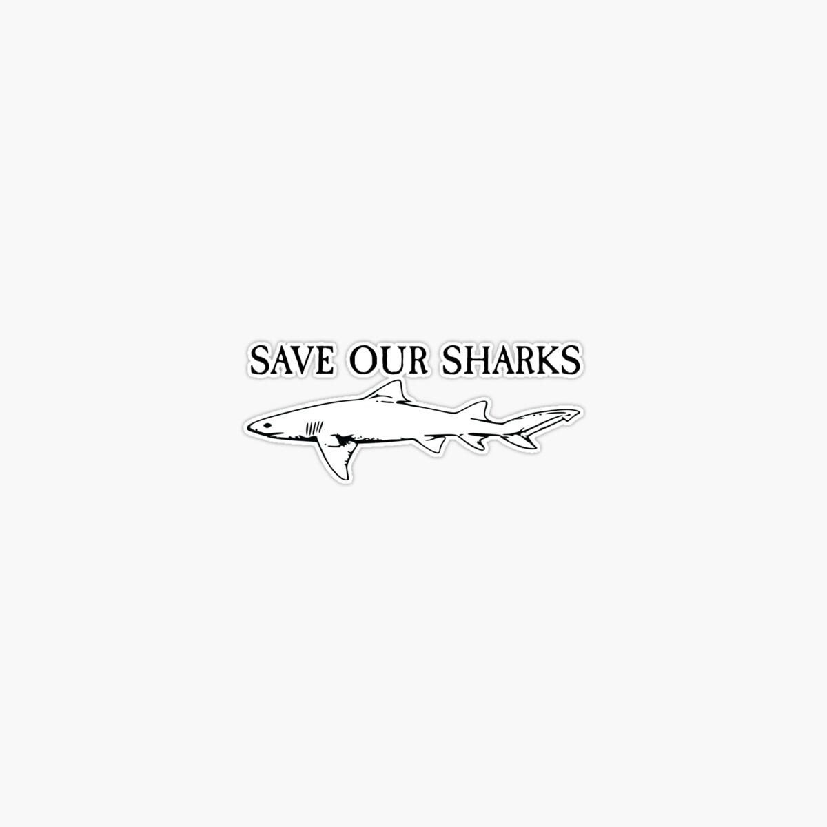Onim Save Our Sharks Sticker, Phone Decal Water Bottle Stickers Car ...
