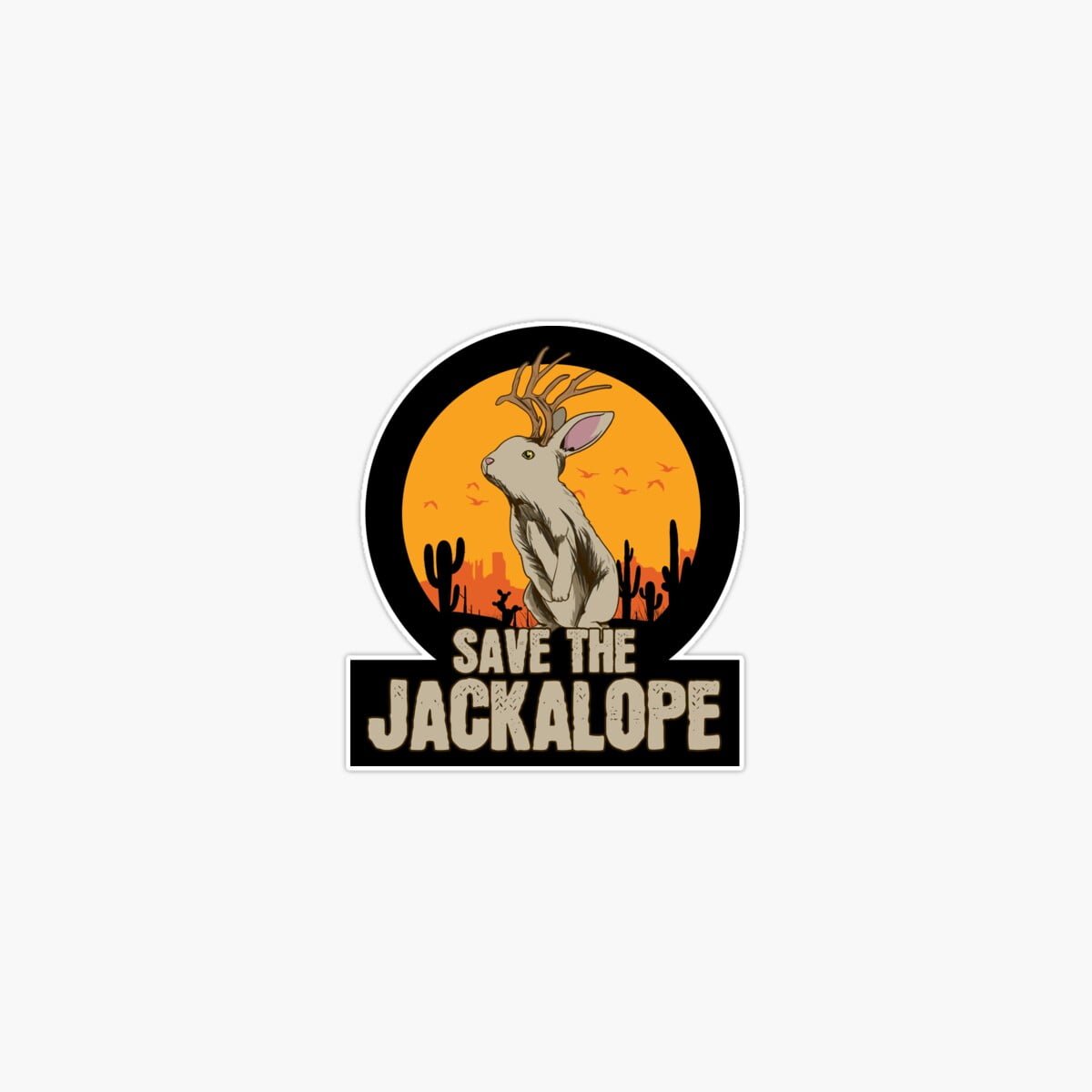 Onim Save The Jackalope Mythical Mystical Creature Sticker - Walmart.com