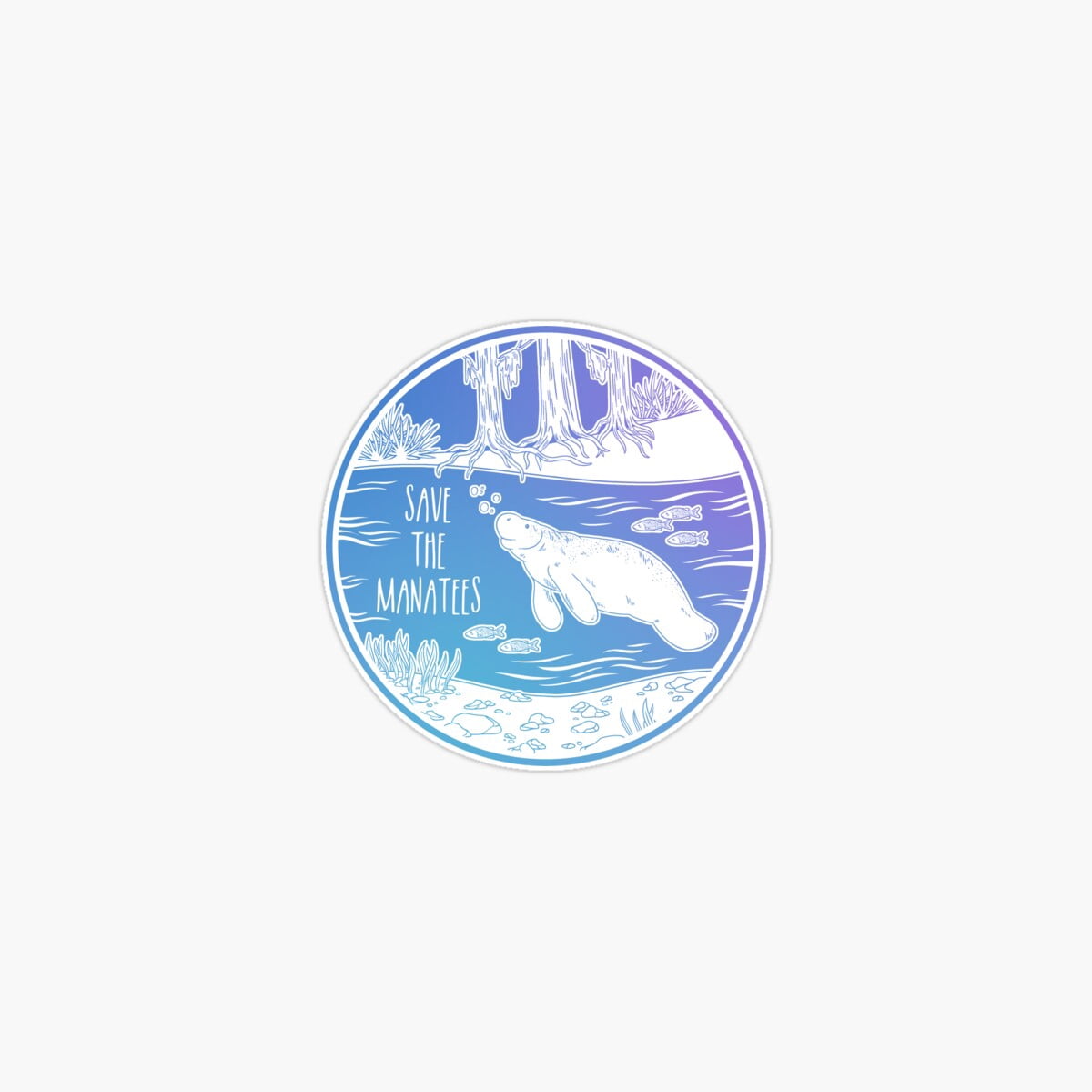 Onim Save The Manatees! Sticker, Phone Decal Water Bottle Stickers Car ...