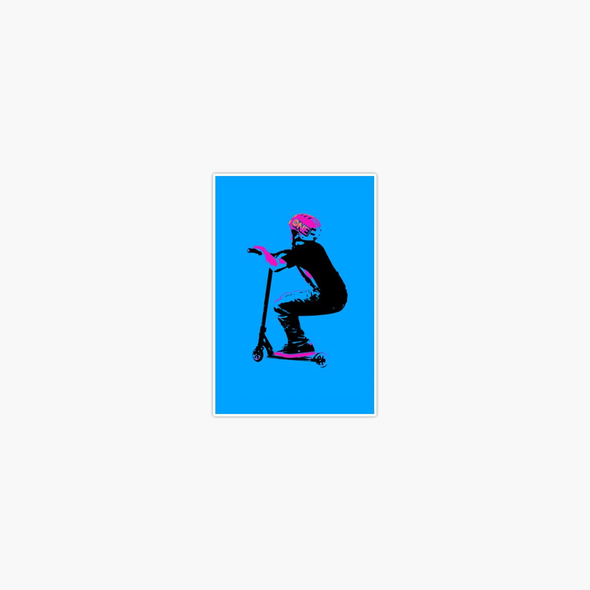 Onim Scooter Cruiser - Scooter Boy Sticker, Phone Decal Water Bottle ...