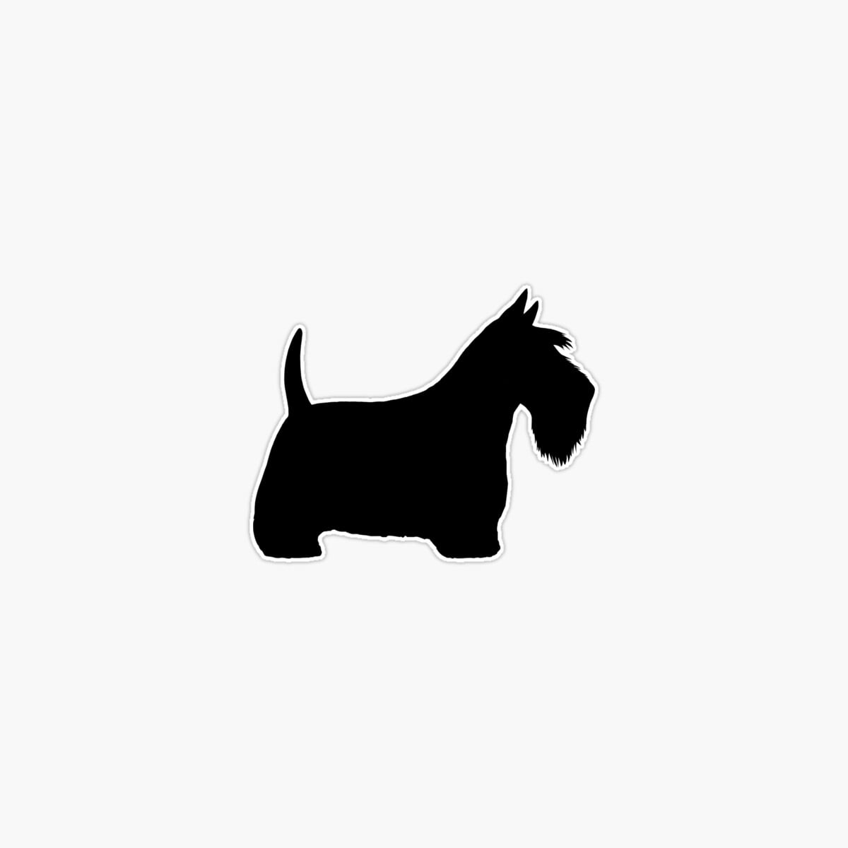 Onim Scottish Terrier Silhouette(S) Black Scottie Dog Sticker, Phone ...