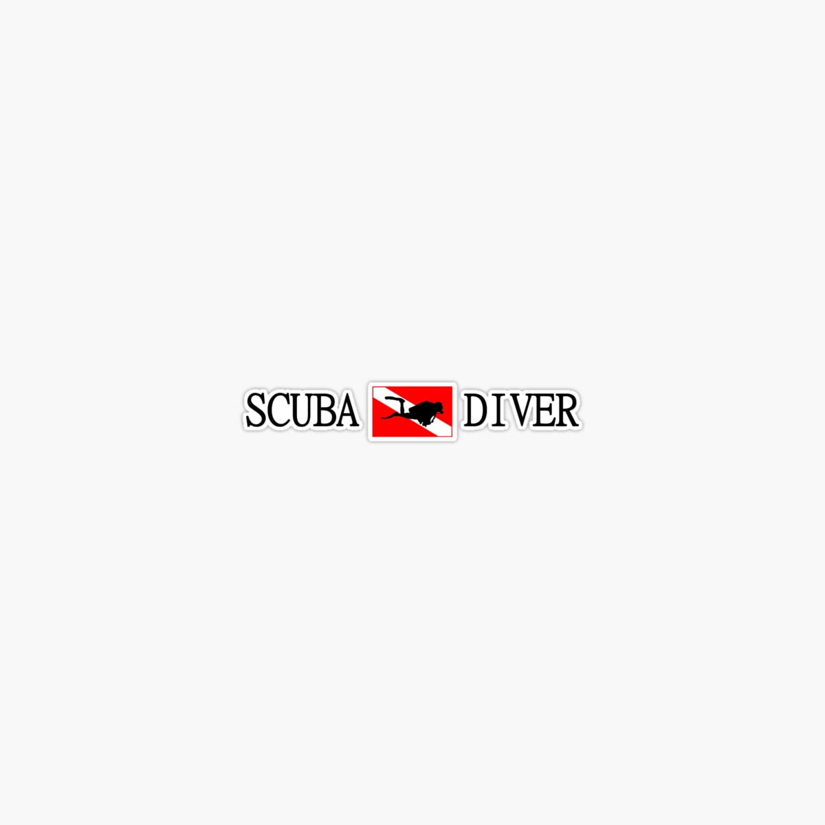 Onim Scuba Diving And Flag With Diver Sticker, Phone Decal Water Bottle ...