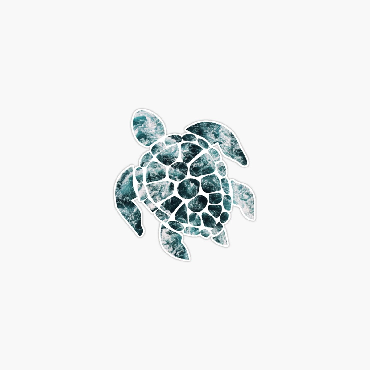 Onim Sea Turtle - Turquoise Ocean Waves Sticker, Phone Decal Water ...