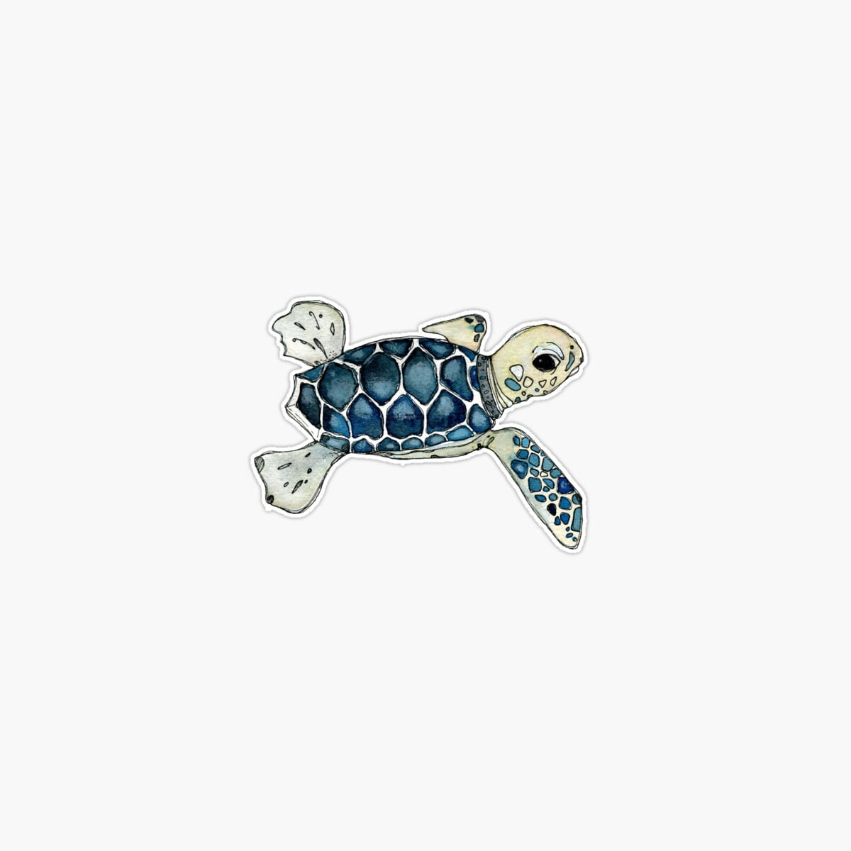 Onim Sea Turtle Watercolor // Illustration // Turtle Sticker, Phone ...