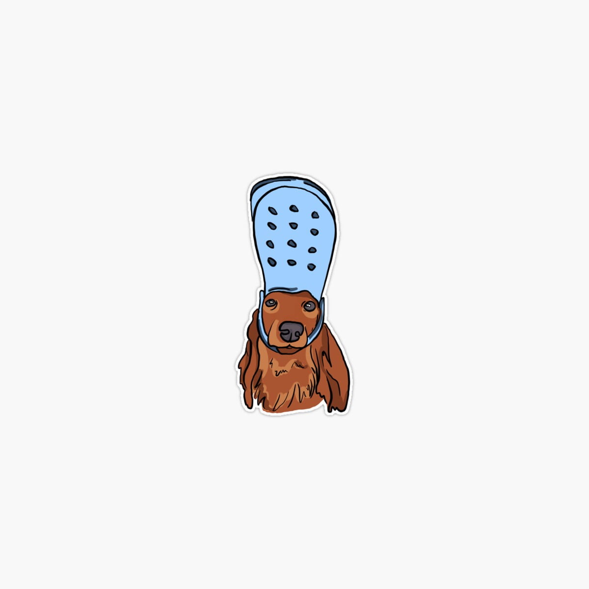 Onim Sexy Sausage Dog With Croc Sticker, Phone Decal Water Bottle ...