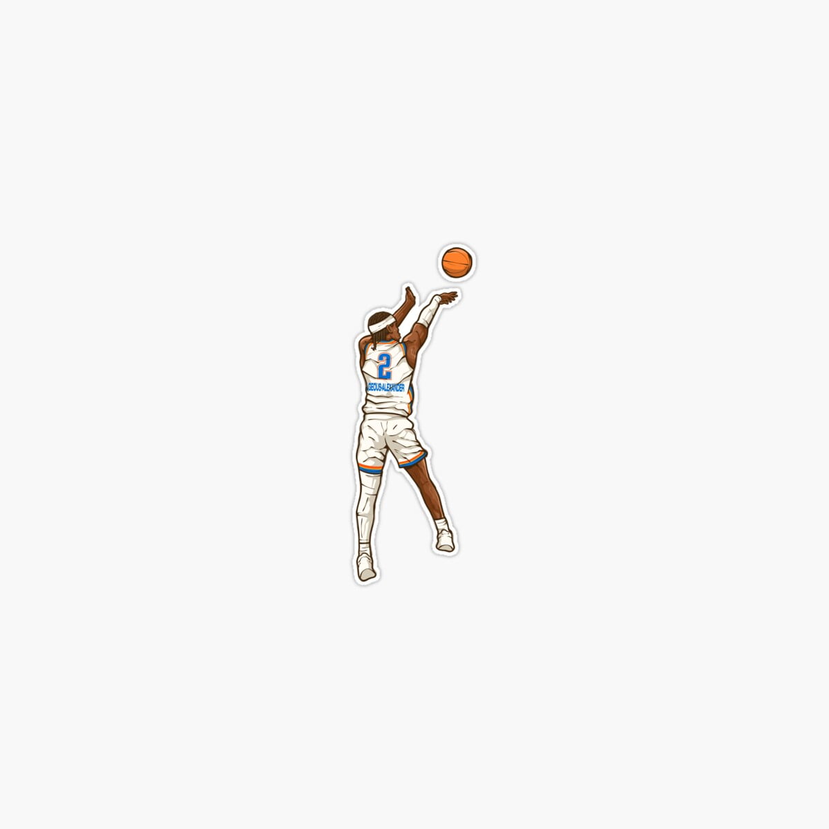 Onim Shai Gilgeous-Alexander Fadeaway Cartoon Sticker, Phone Decal ...