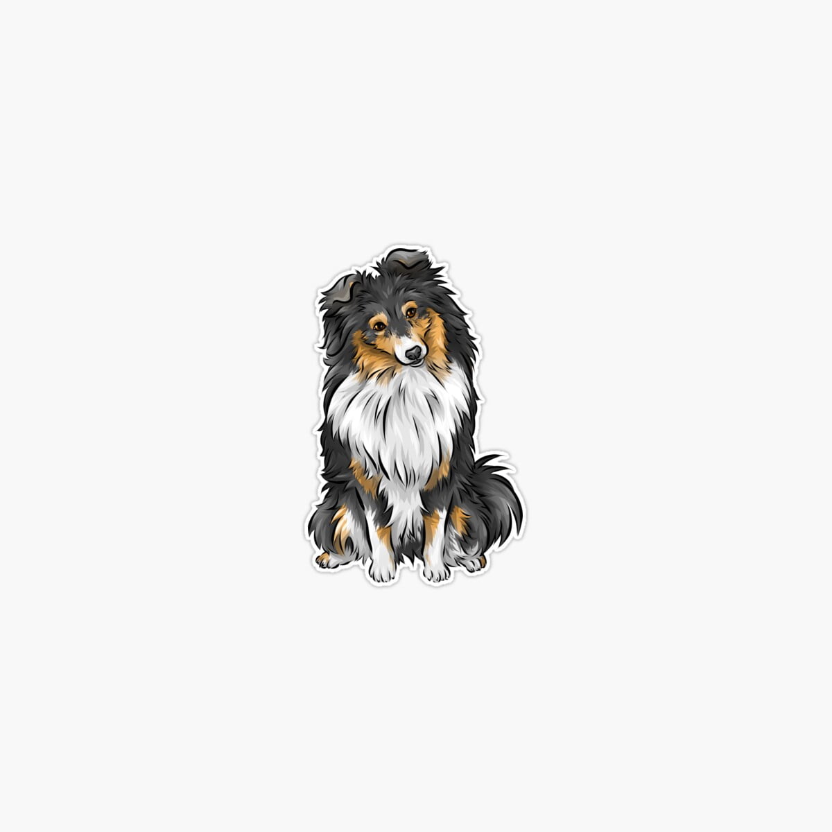 Onim Sheltie | Shetland Sheepdog | Tricolour | Cute Dog Art Sticker ...