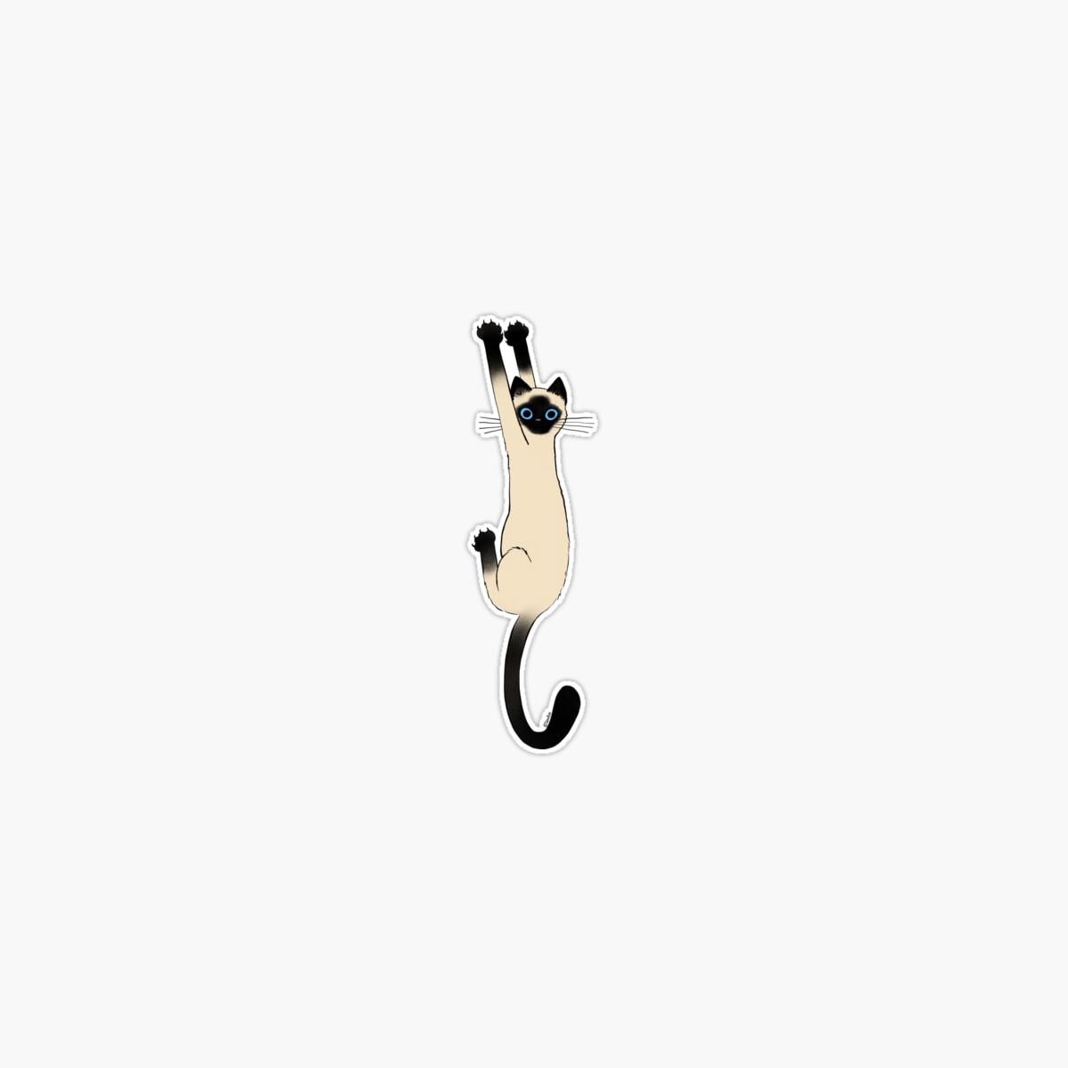 Onim Siamese Cat Hanging On with Claws Funny Cat Holding On Sticker ...