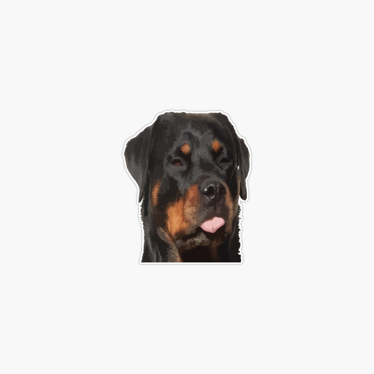 Onim Silly Funny Face Rottweiler With Tongue Out Vector Art Sticker, Phone Decal Water Bottle ...