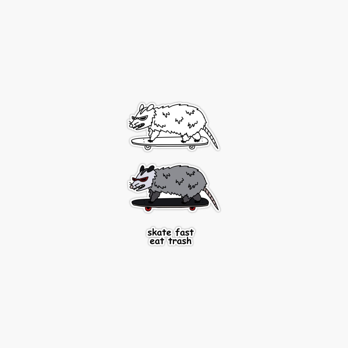 Onim Skate Fast, Eat Trash Pack Sticker, Phone Decal Water Bottle ...