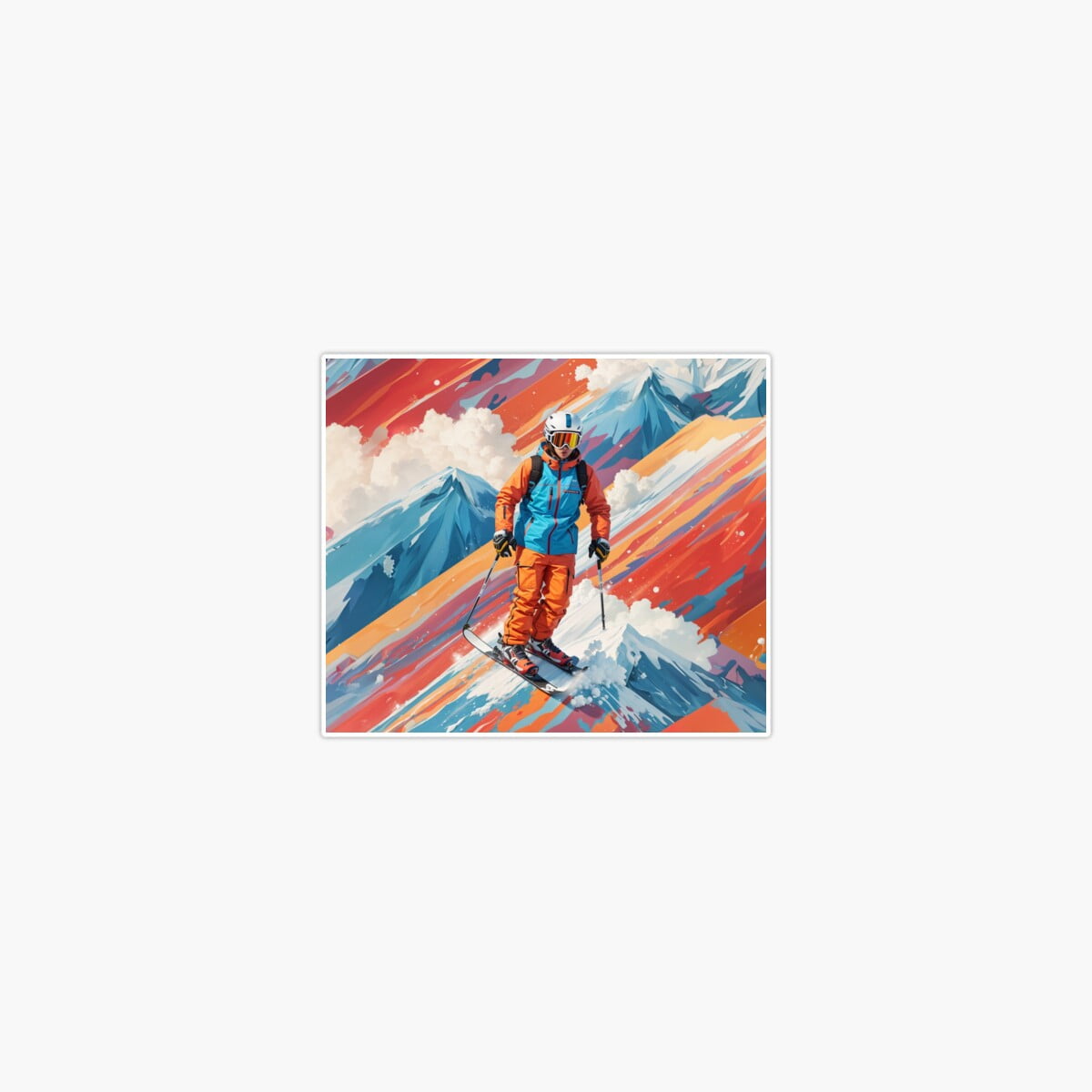 Onim Skiing Spree Sticker, Phone Decal Water Bottle Stickers Car Decals ...