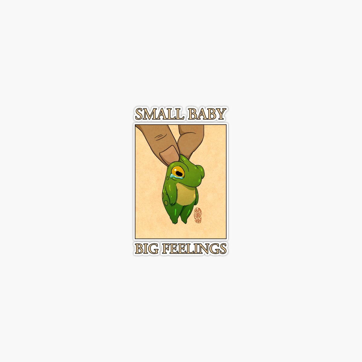 Onim Small Baby Big Feelings Cute Frog Artwork Asian Japanese Chinese ...