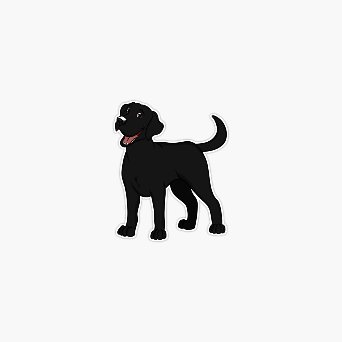 Onim Smiling Black Lab Sticker, Phone Decal Water Bottle Stickers Car ...
