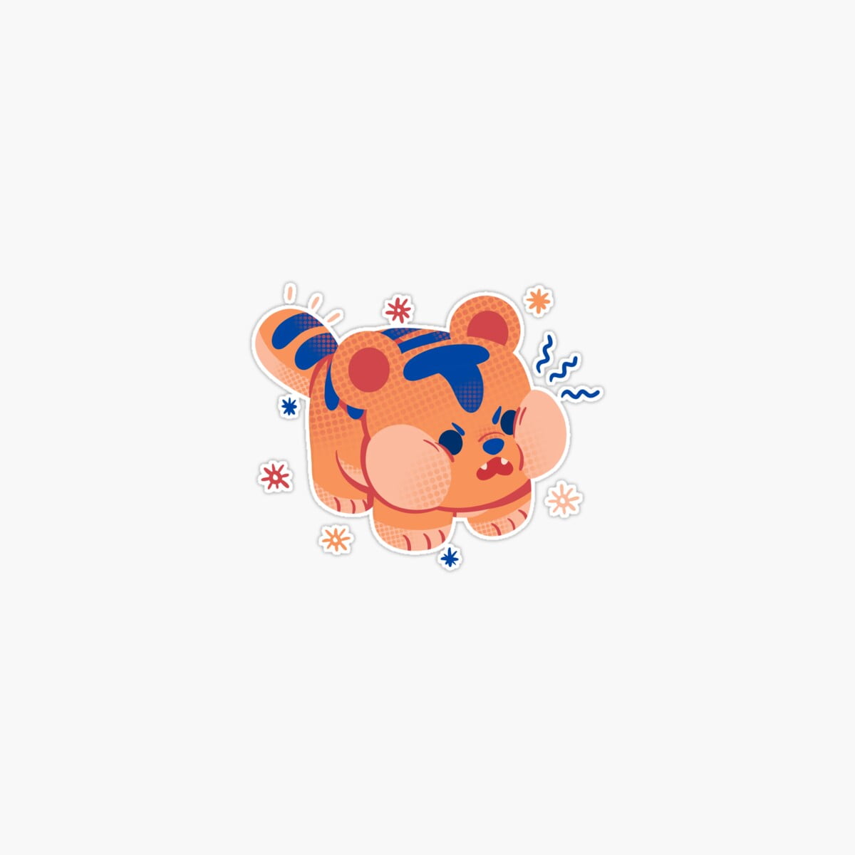 Onim Smol Squishy Tiger Sticker, Phone Decal Water Bottle Stickers Car ...