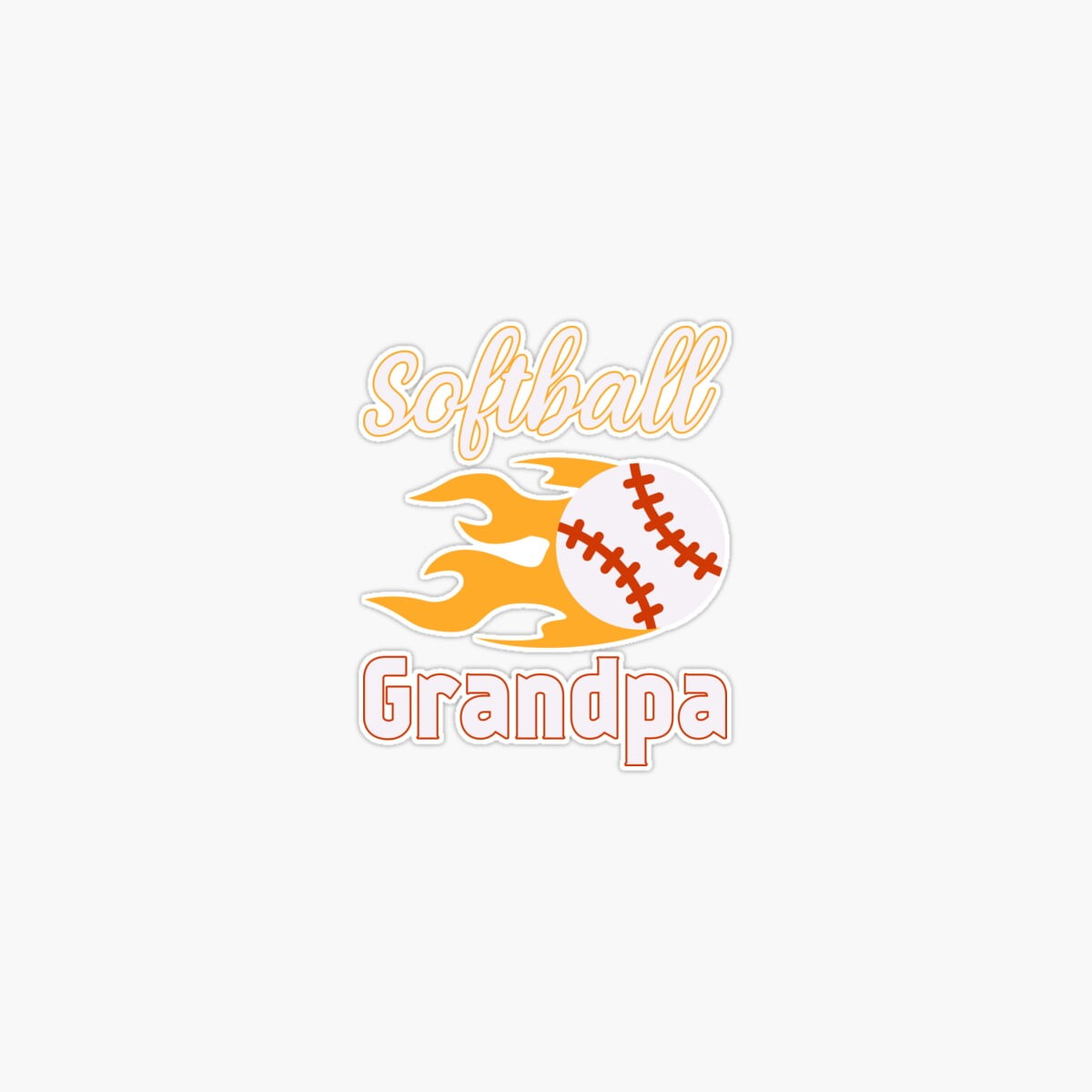 Onim Softball Player Game Day Father'S Day Softball Grandpa Sticker ...