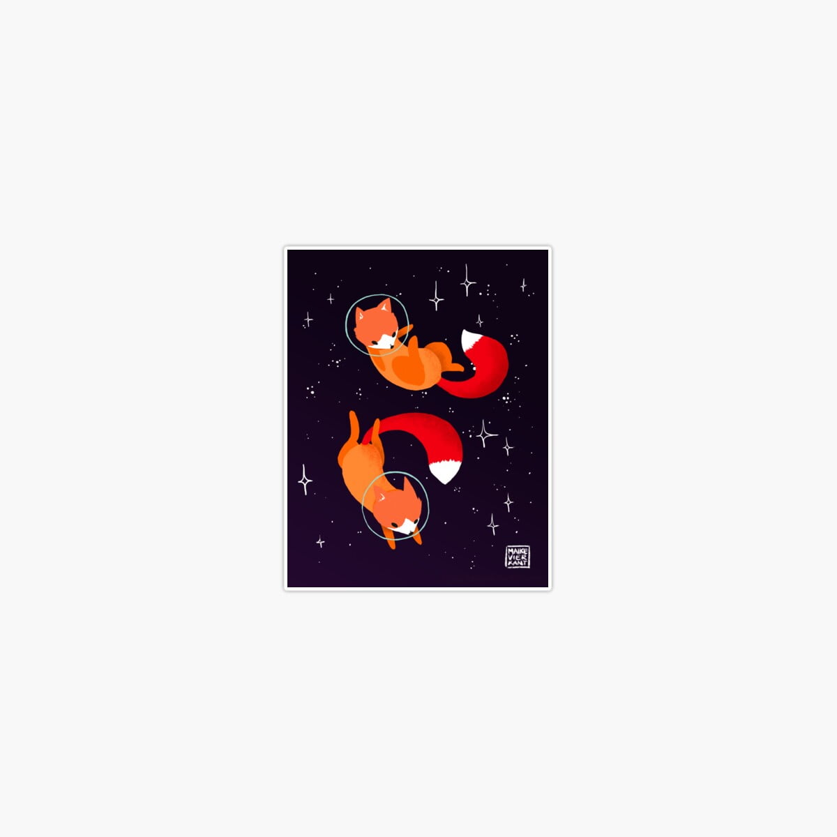 Onim Space Foxes Sticker - Walmart.com