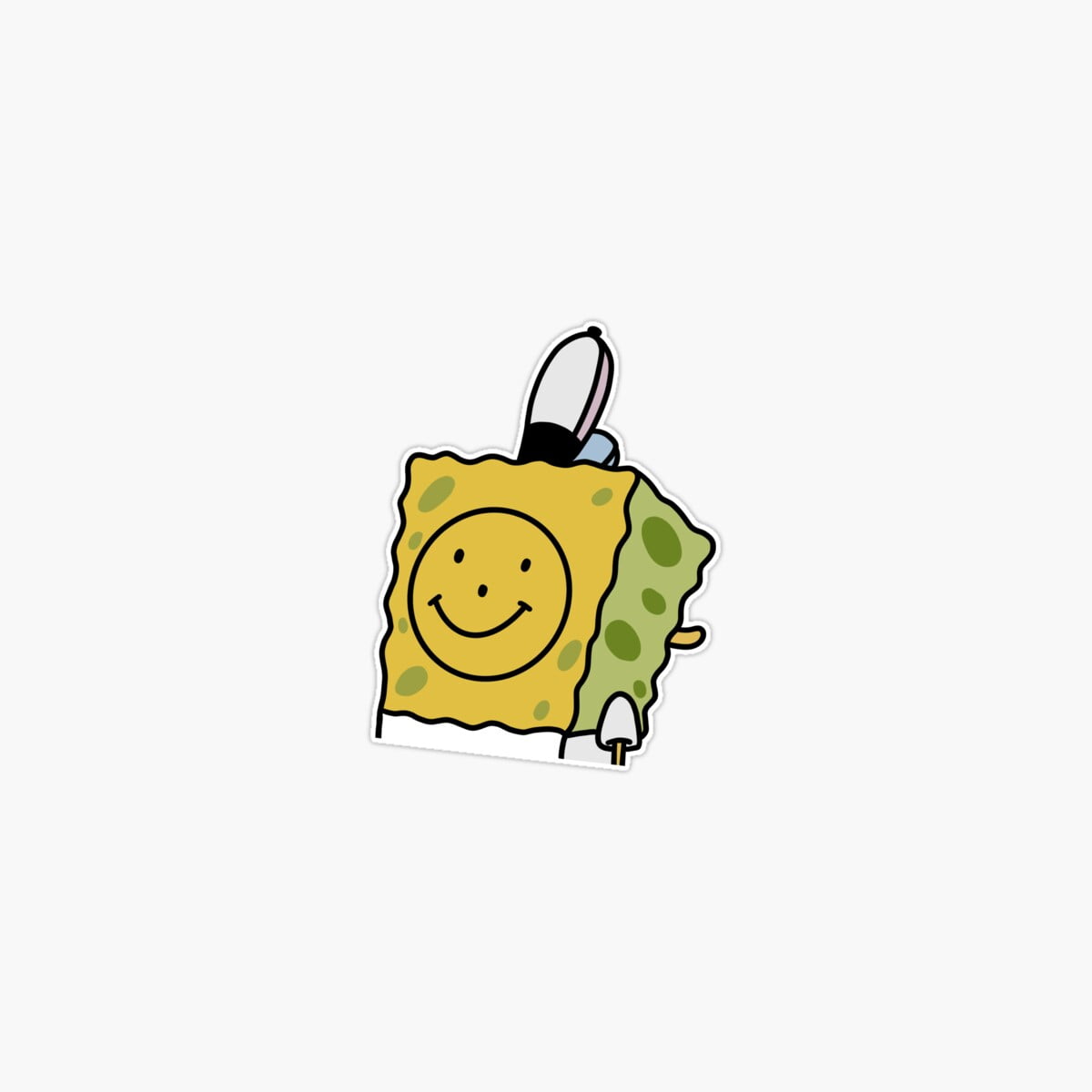 Onim Spongebob Smiley Face On Back - Who Is He??? Sticker, Phone Decal ...