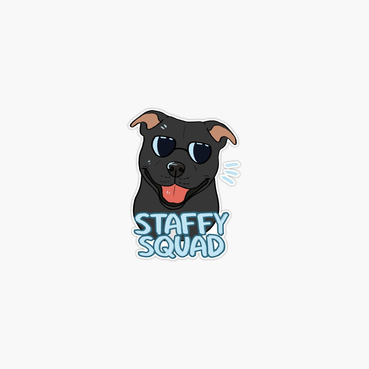 Onim Staffy Squad (Black) Sticker, Phone Decal Water Bottle Stickers ...
