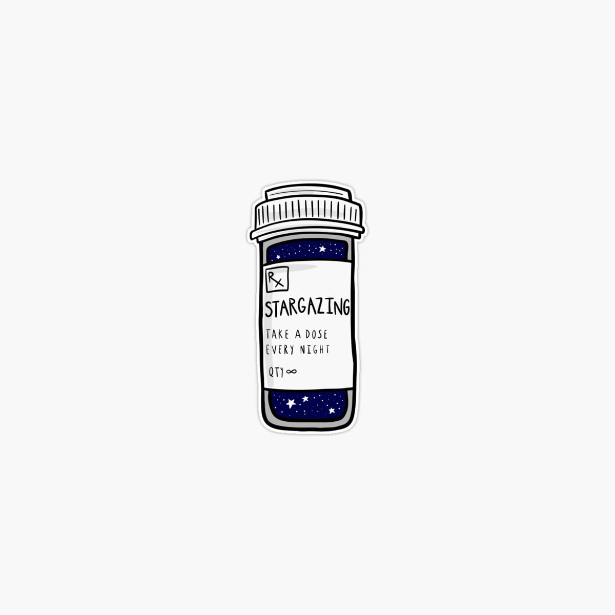Onim Stargazing Prescription Pill Bottle Sticker Sticker, Phone Decal ...