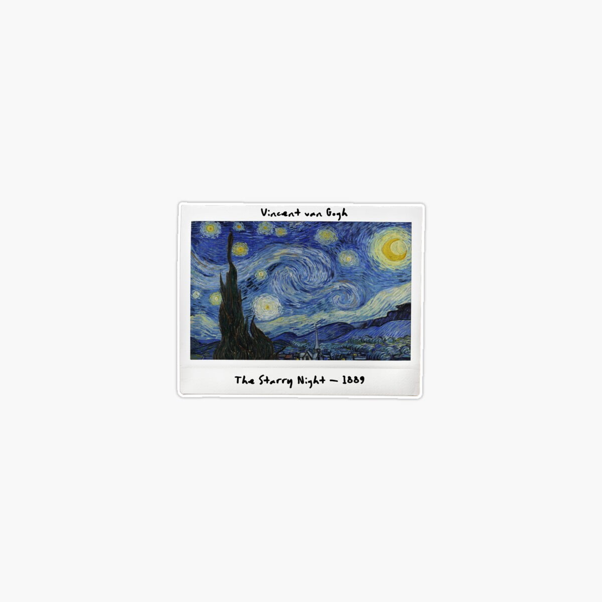 Onim Starry Night (1889) By Vincent Van Gogh Sticker, Phone Decal Water ...