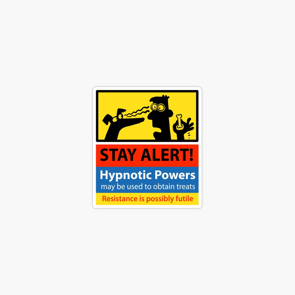 Onim Stay Alert! Hazard Sign Sticker, Phone Decal Water Bottle Stickers ...