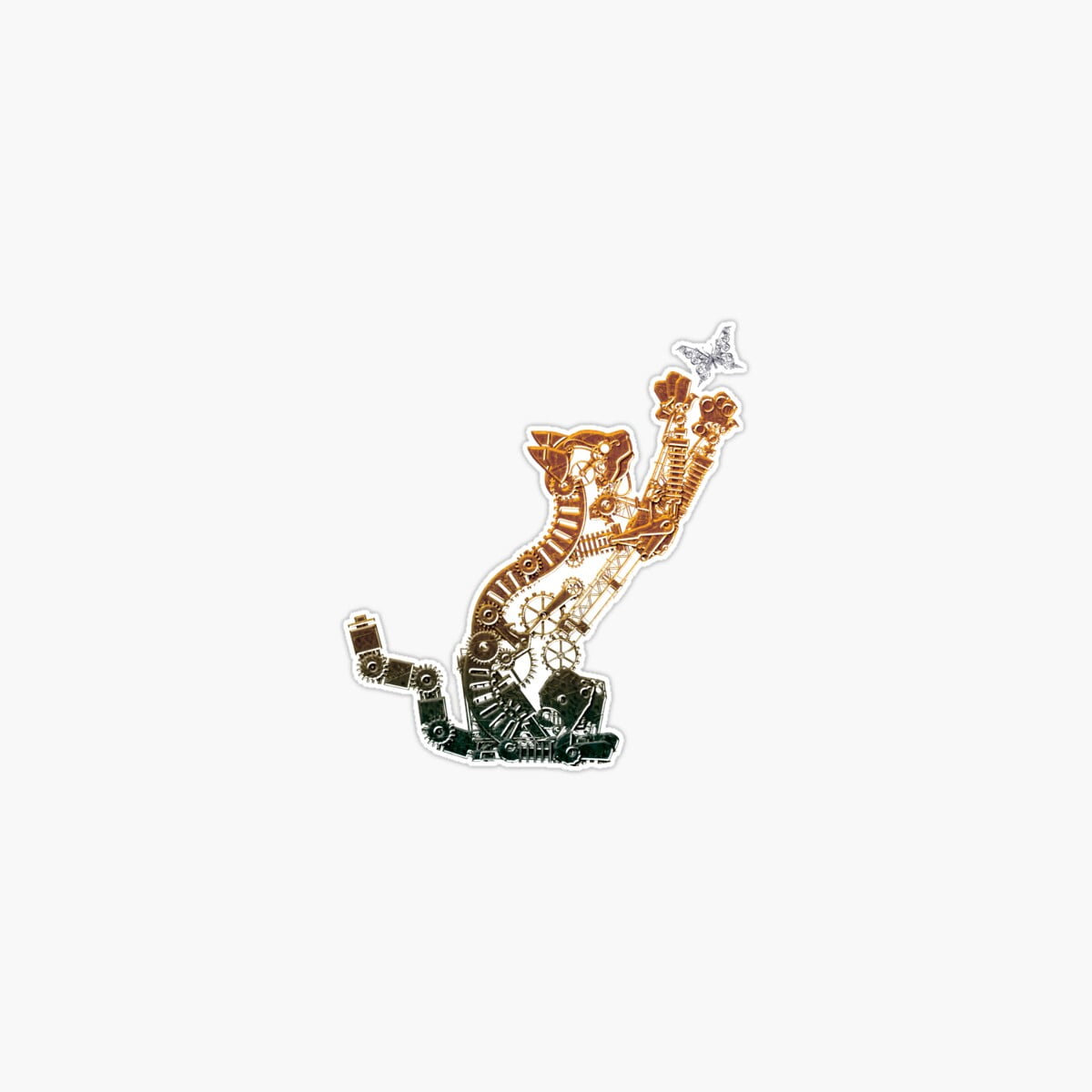 Onim Steampunk Bronze Kitten Sticker, Phone Decal Water Bottle Stickers ...