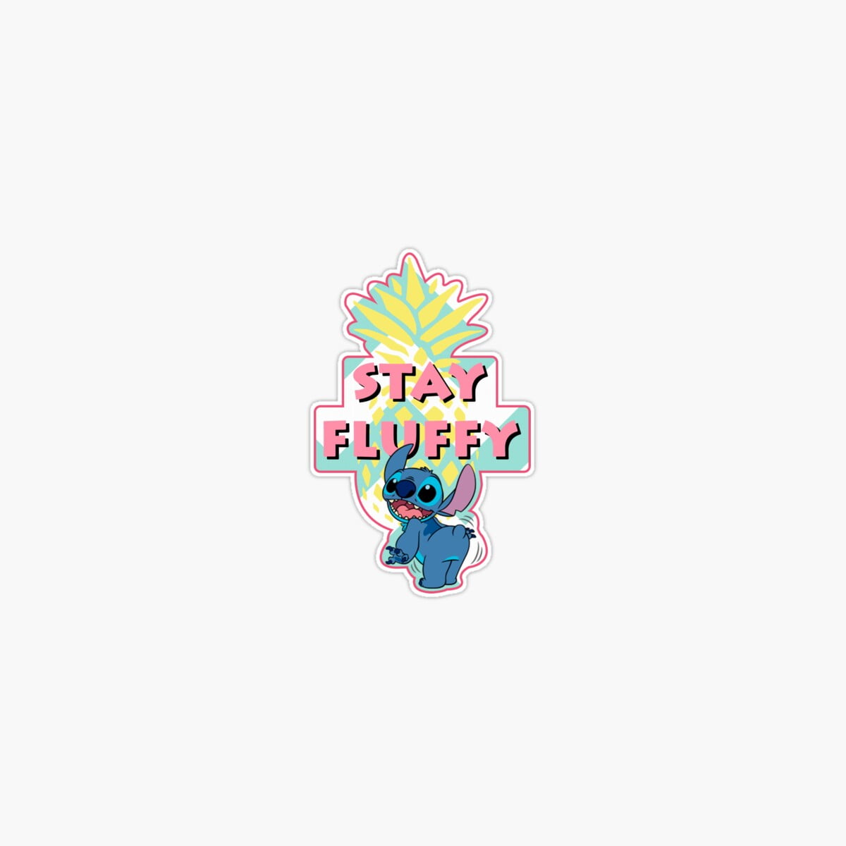 Onim Stitch - Stay Fluffy Sticker, Phone Decal Water Bottle Stickers ...
