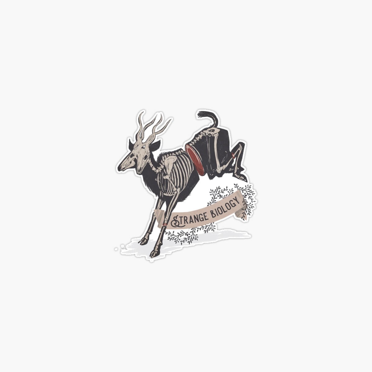 Onim Strange Biology Rustic Antelope Skeleton Sticker, Phone Decal ...
