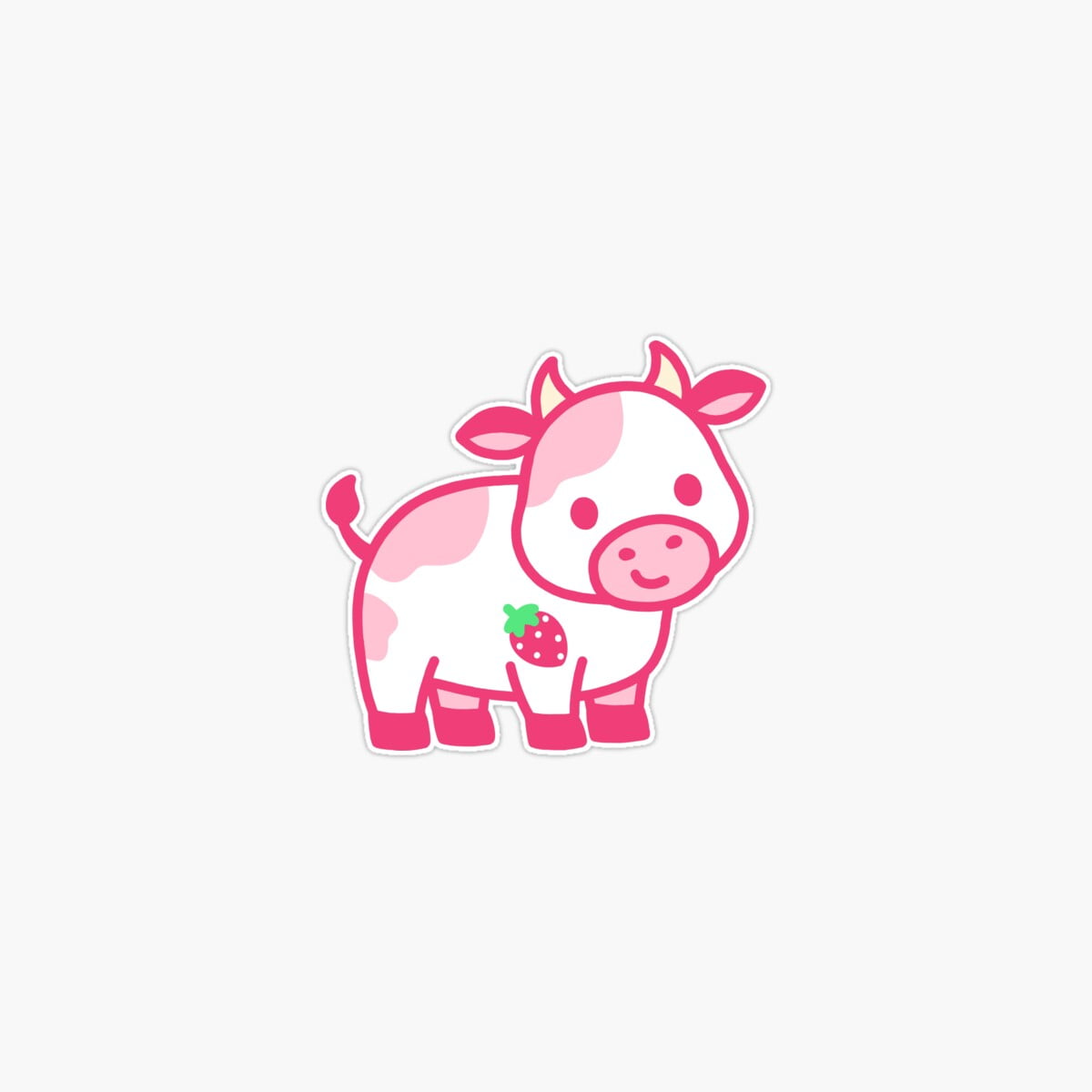 Onim Strawberry Cow Sticker - Walmart.com