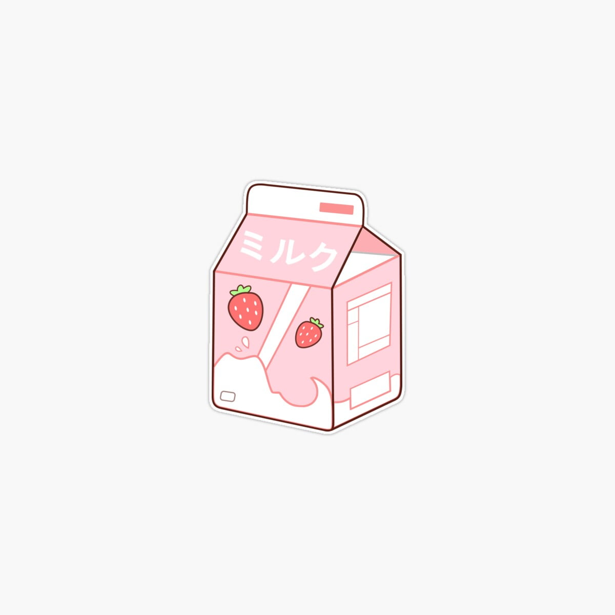 Onim Strawberry Milk Sticker, Phone Decal Water Bottle Stickers Car ...