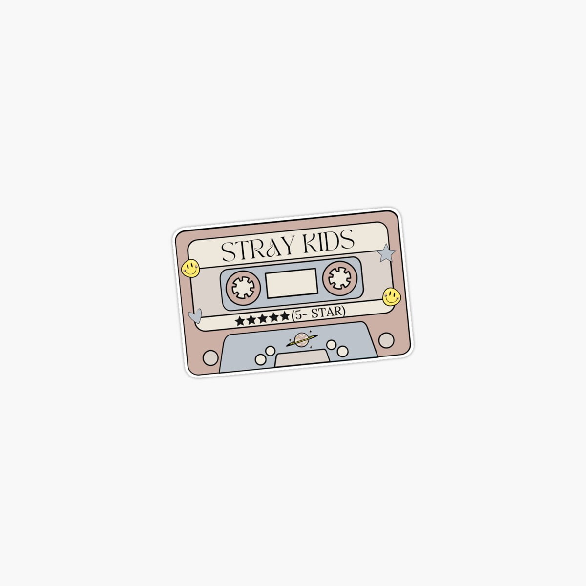 Onim Stray Kids 5-Star Retro Pastel Cassette Tape Sticker, Phone Decal ...