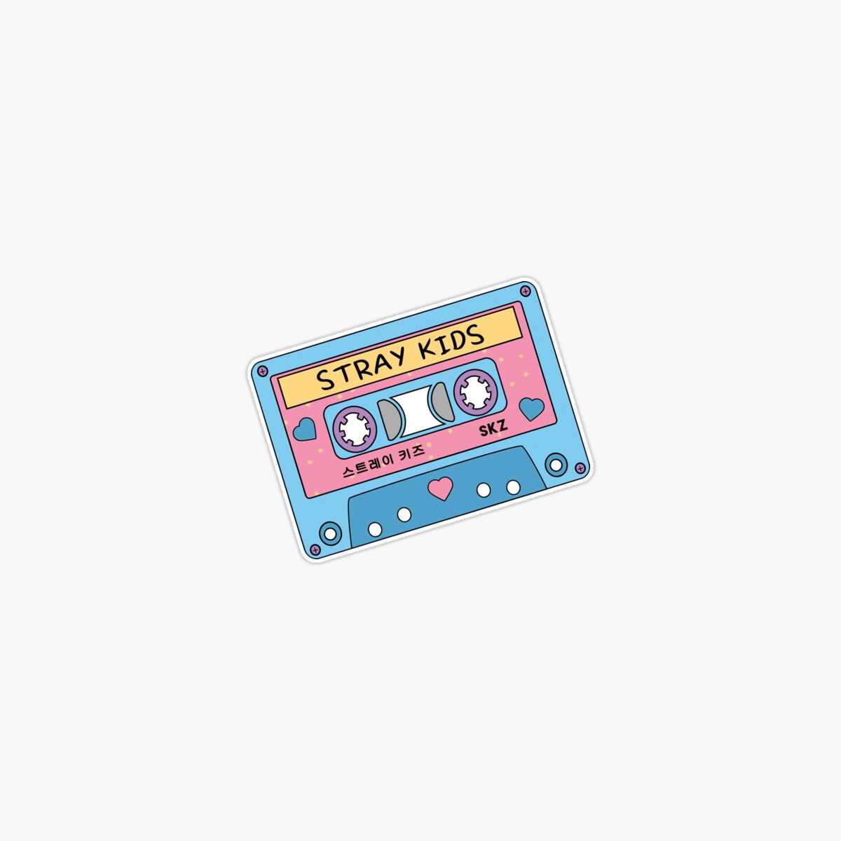 Onim Stray Kids Cute Retro Pastel Cassette Tape Blue Pink Sticker ...
