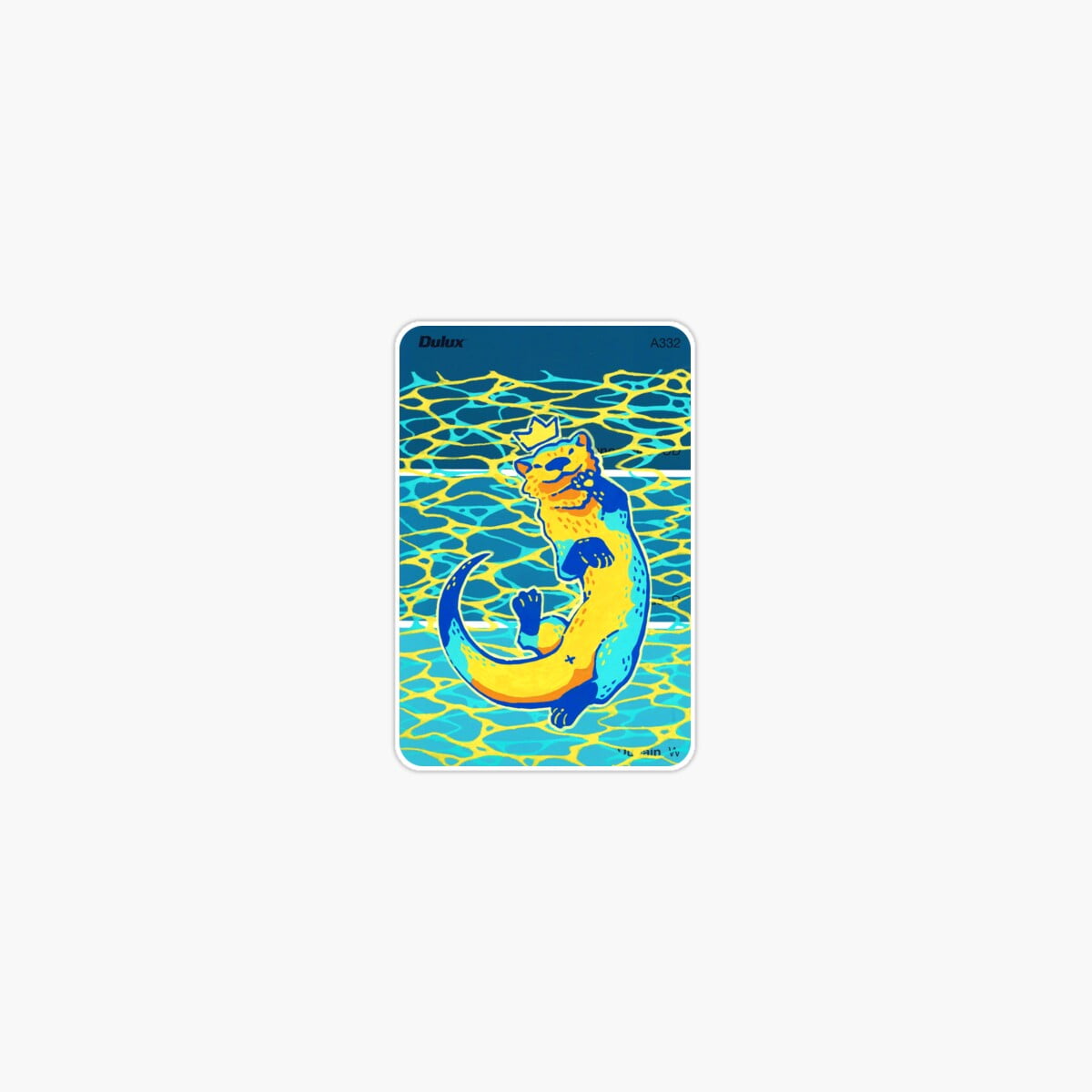 Onim Summer Sea Otter Paint Swatch Sticker, Phone Decal Water Bottle ...