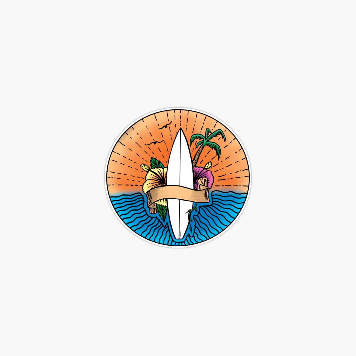 Onim Surf Love Life Sticker - Walmart.com
