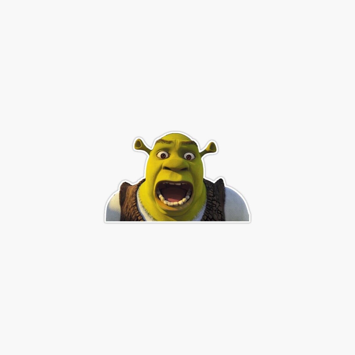 Onim Surprised Shrek Meme Sticker – Funny Ahh! You Just Scared Shrek ...