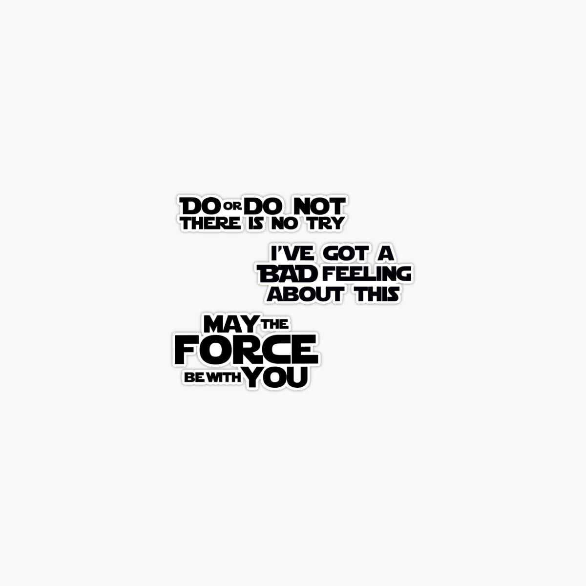 Onim Sw Quotes Sticker Set Sticker, Phone Decal Water Bottle Stickers ...