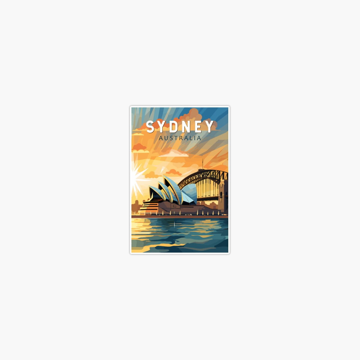 Onim Sydney Australia Travel Art Vintage Sticker - Walmart.com