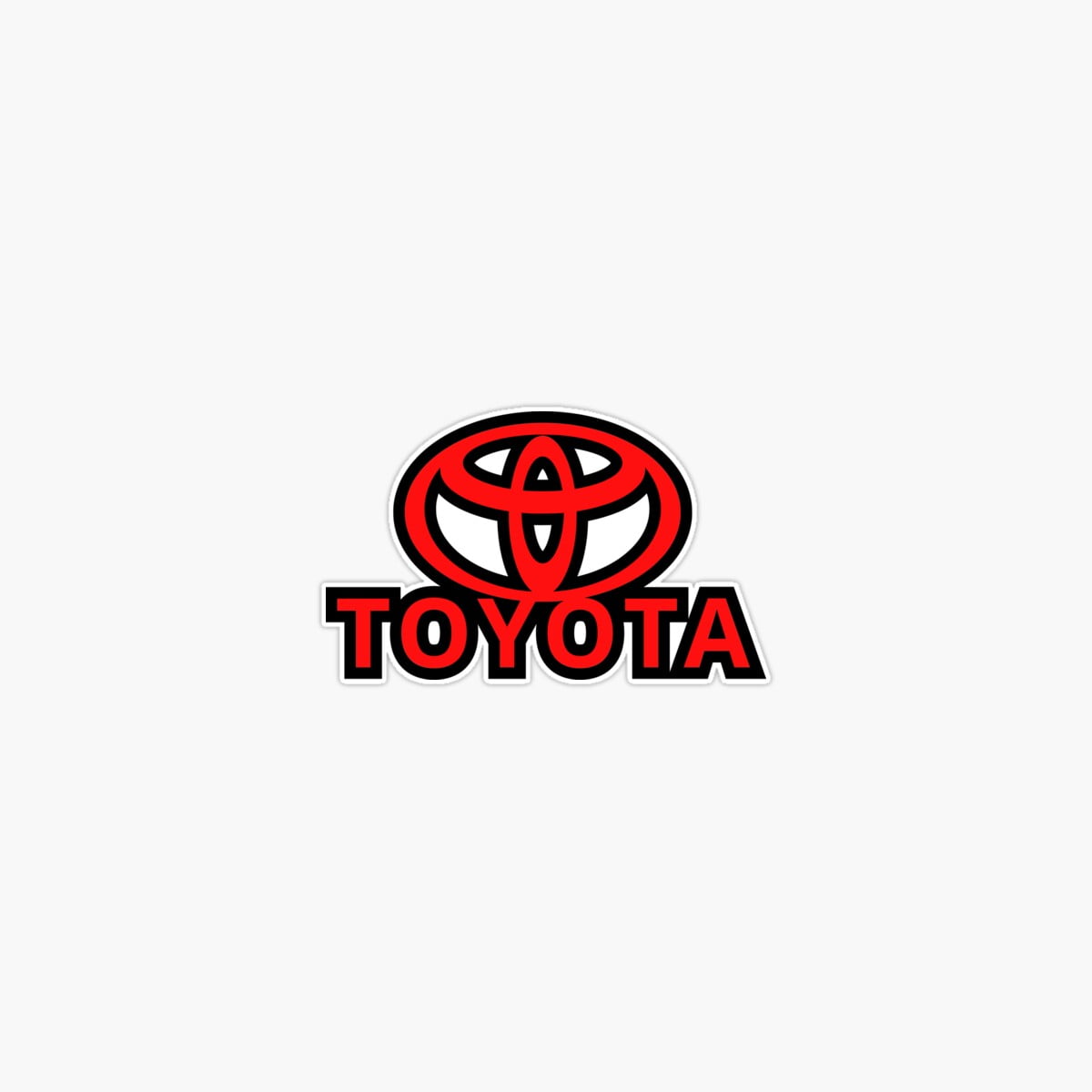 Onim TOYOTA Sticker black - red Sticker - Walmart.com