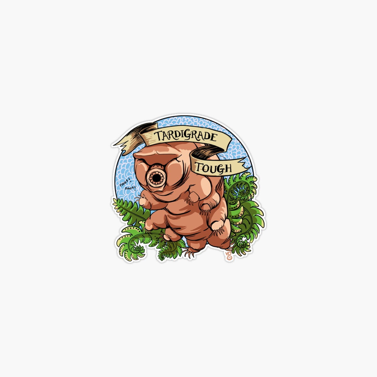 Onim Tardigrade Tough Crest Sticker, Phone Decal Water Bottle Stickers Car Decals, Funny ...